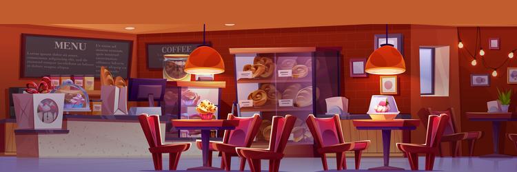 Empty bar interior cartoon Royalty Free Vector Image