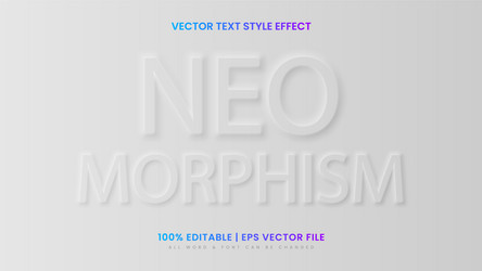 Dark neon neo morphism 3d text style effect Vector Image