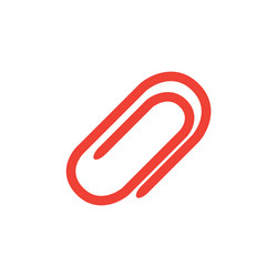 Paper clip red icon on white background flat Vector Image