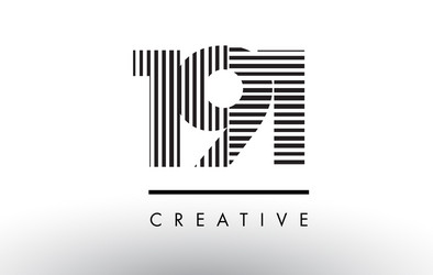 191 black and yellow number logo design Royalty Free Vector