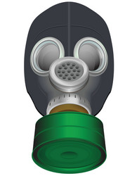 Gas mask respirator with filters pest control Vector Image
