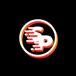 Letter sp fast speed technology modern logo design