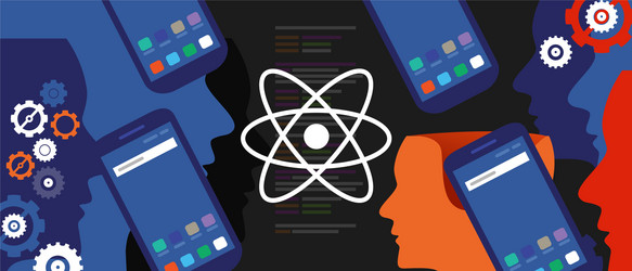 React native mobile app concept Royalty Free Vector Image