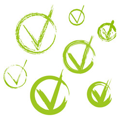 Set of hand-drawn check marks sketch watercolor Vector Image