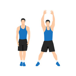 Man doing jumping plyo jacks star jumps exercise Vector Image