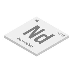 Neodymium nd periodic table element Royalty Free Vector