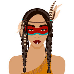 Red indian girl Royalty Free Vector Image - VectorStock