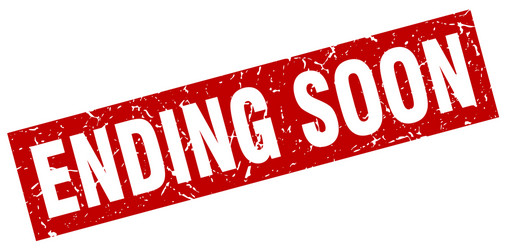 Ending soon red grunge stamp Royalty Free Vector Image