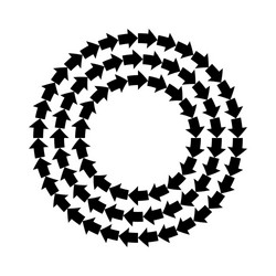 Abstract black arrows round frame or border Vector Image
