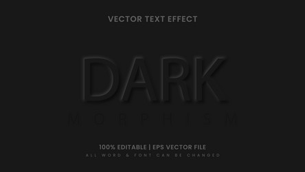 Dark neon neo morphism 3d text style effect Vector Image