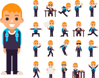 Set kid character with different expressions Vector Image
