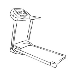 Sports trainer treadmill sketch doodle Royalty Free Vector