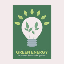 Use green energy poster with sources wind Vector Image