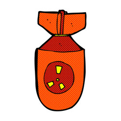 Comic cartoon nuclear bomb Royalty Free Vector Image
