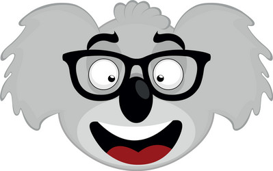 Face a koala cartoon Royalty Free Vector Image
