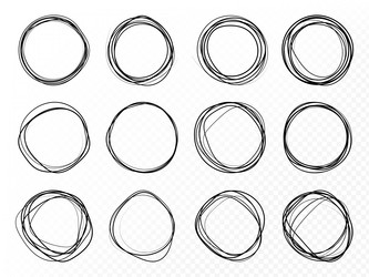 Hand drawn circle on transparent background super Vector Image