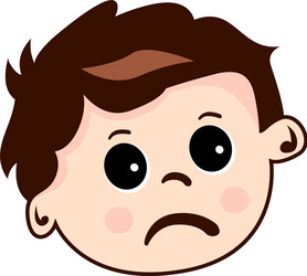 Kids face cartoon sad Royalty Free Vector Image