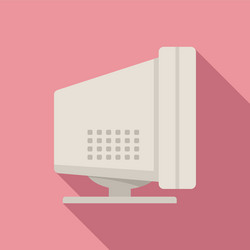 Old monitor icon flat computer display Royalty Free Vector