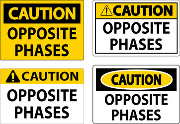 Caution sign opposite phases Royalty Free Vector Image