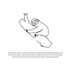 Sloth line design simple animal silhouette Vector Image