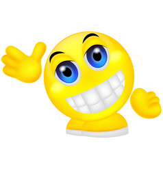 Smiley holding advertise emoticon Royalty Free Vector Image