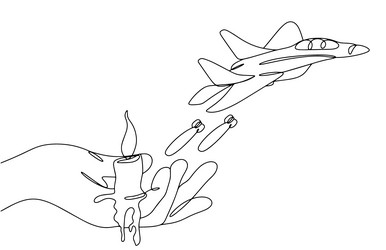 Terrorism bomb one line Royalty Free Vector Image