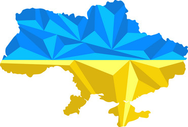 Transparent ukrainian geographical map Royalty Free Vector
