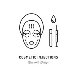 Cosmetic injections beauty thin line Royalty Free Vector