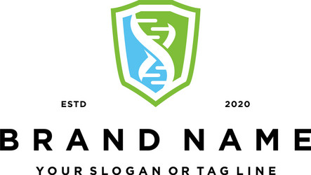 Dna shield logo design concept Royalty Free Vector Image