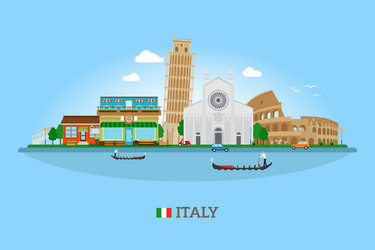 Italy skyline Royalty Free Vector Image - VectorStock