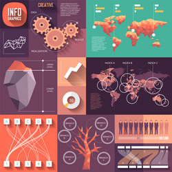 Infographics of flat design with long shadows Vector Image