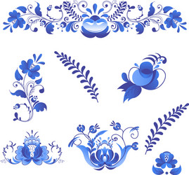 Gzhel seamless pattern Royalty Free Vector Image