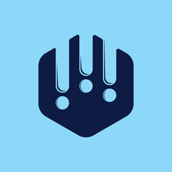 Simple rain drop hexagonal logo Royalty Free Vector Image