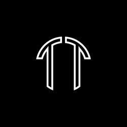 Tt logo monogram with emblem style ribbon design Vector Image