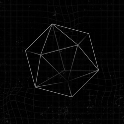 3d icosahedron on a black background Royalty Free Vector