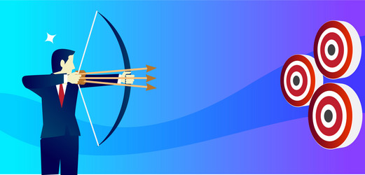 Target business concept businessman hitting Vector Image