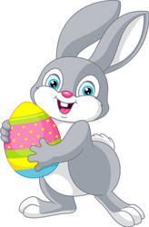 Cute happy baby rabbit cartoon Royalty Free Vector Image