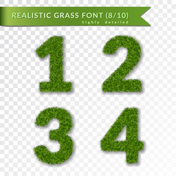 Grass numbers 1 2 3 4 green one two Royalty Free Vector