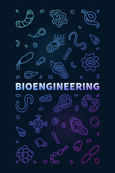 Bioengineering science concept outline vertical Vector Image