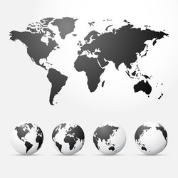 Globe and earth map scheme Royalty Free Vector Image