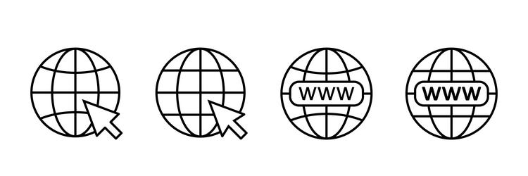 Web icon go to icon click icon Royalty Free Vector Image