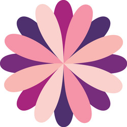 Purple circular frame formed by petals with white Vector Image