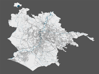 Rome outline map map city area borders Royalty Free Vector