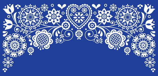 Scandinavian folk art frame border retro Vector Image