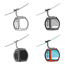 Funicular icon in cartoon style isolated on white Vector Image