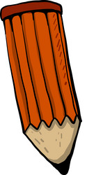 Orange pencil on white background Royalty Free Vector Image