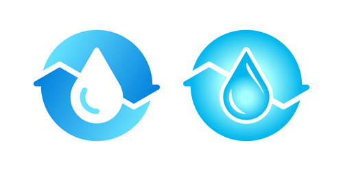 Recycle water isolated icon badge logo Royalty Free Vector