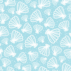 Shell seamless pattern on spotted background Vector Image