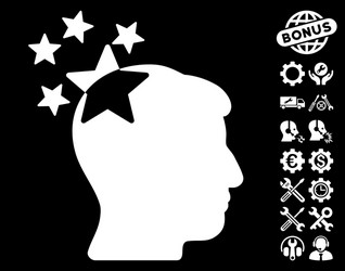 Head strike icon with tools bonus Royalty Free Vector Image