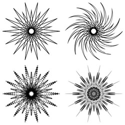 A set of schematic logos from squares and brushes Vector Image